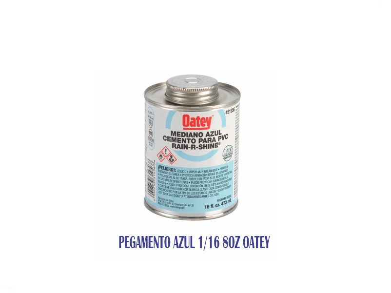 PEGAMENTO PVC 8 OZ 1/16 GL AZUL - OATEY - Ferreman