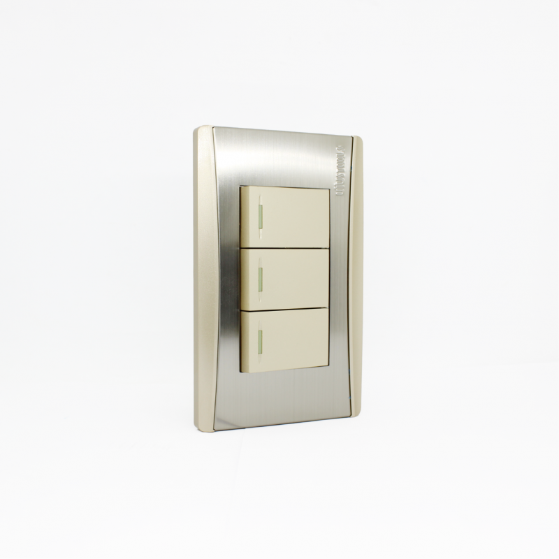 INTERRUPTOR TRIPLE EMPOTRAR DORADO - UYUSTOOLS - Ferreman